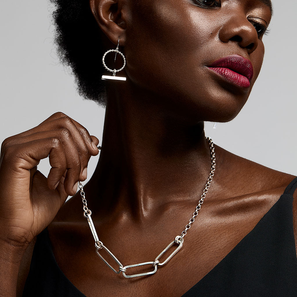 Dalia - Large Silver Link Necklace– Alice Menter